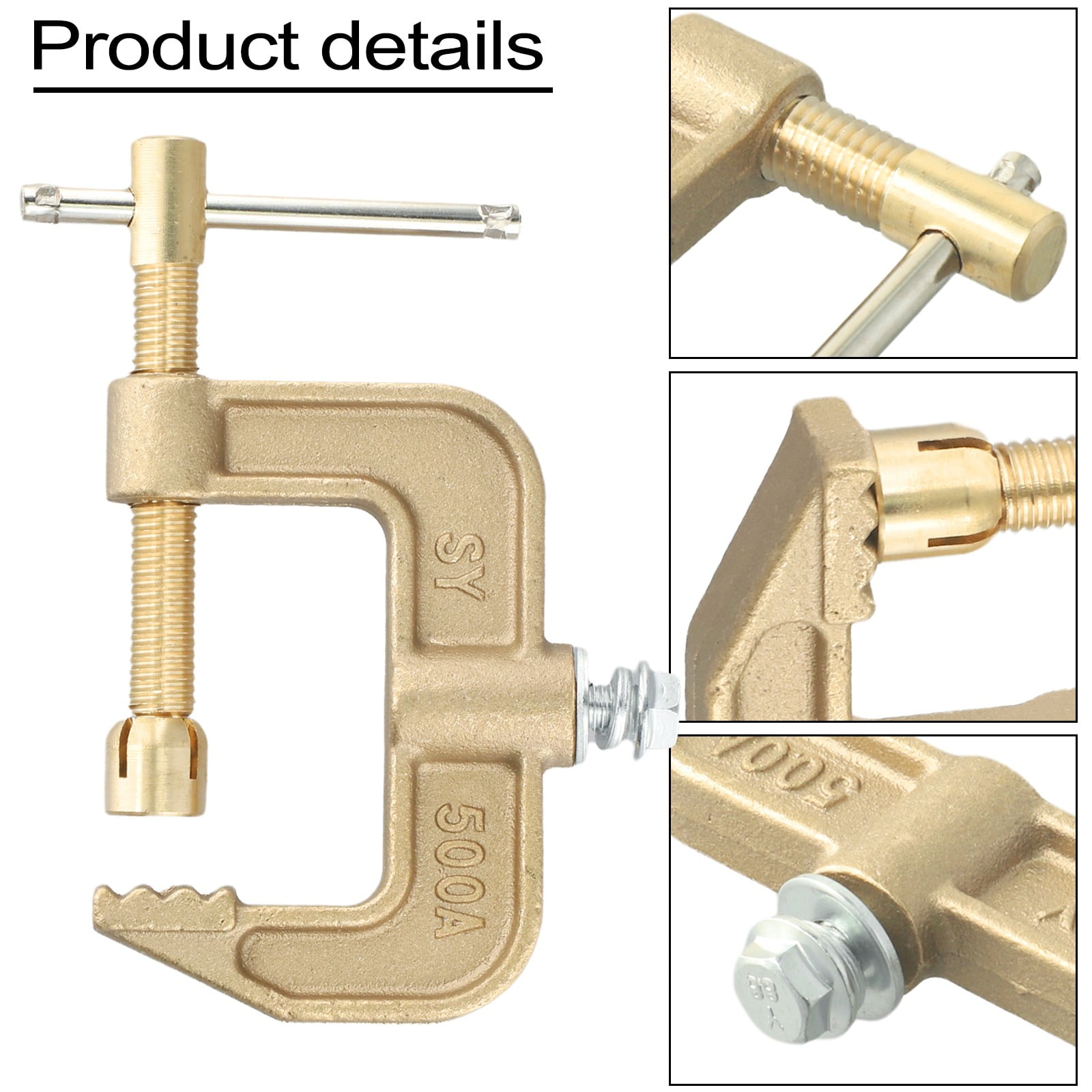 Copper 500A High Power Ground Earth Clamp G-Shaped Argon Arc Welding ...