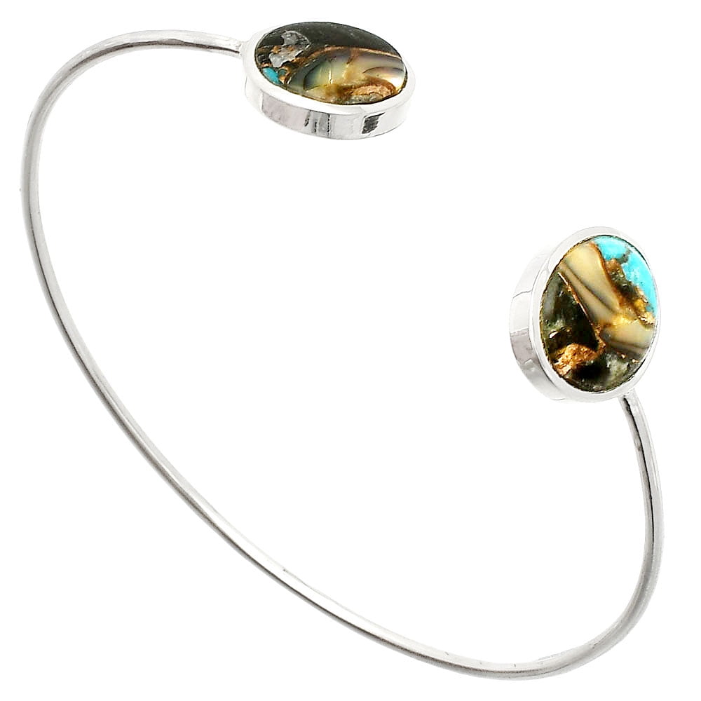 Copper Abalone Shell 925 Sterling Silver Cuff Bangle Bracelet Jewelry B ...