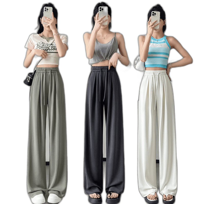 Copper Ammonia Narrow Version Wide -Leg Pants Female Spring And Autumn ...