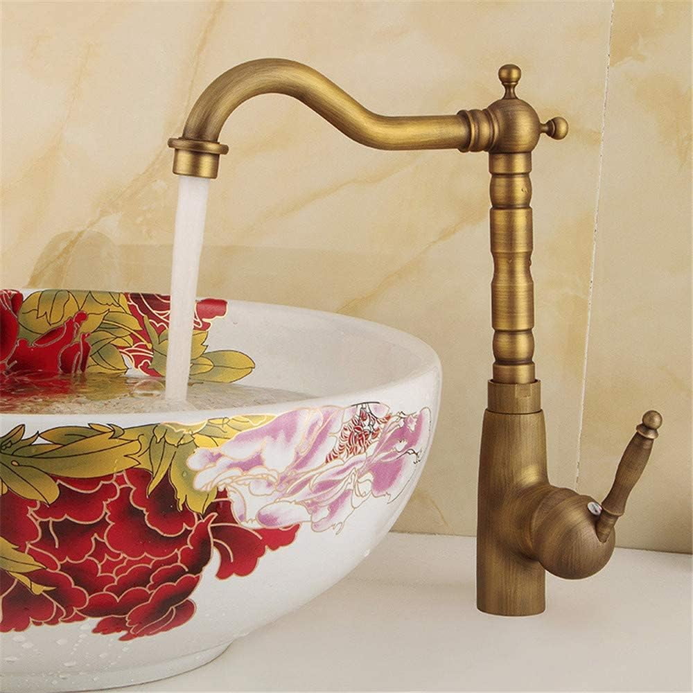 Copper Ancient Noodle Basin Faucet Single Hand Kitchen Faucet Retro ...