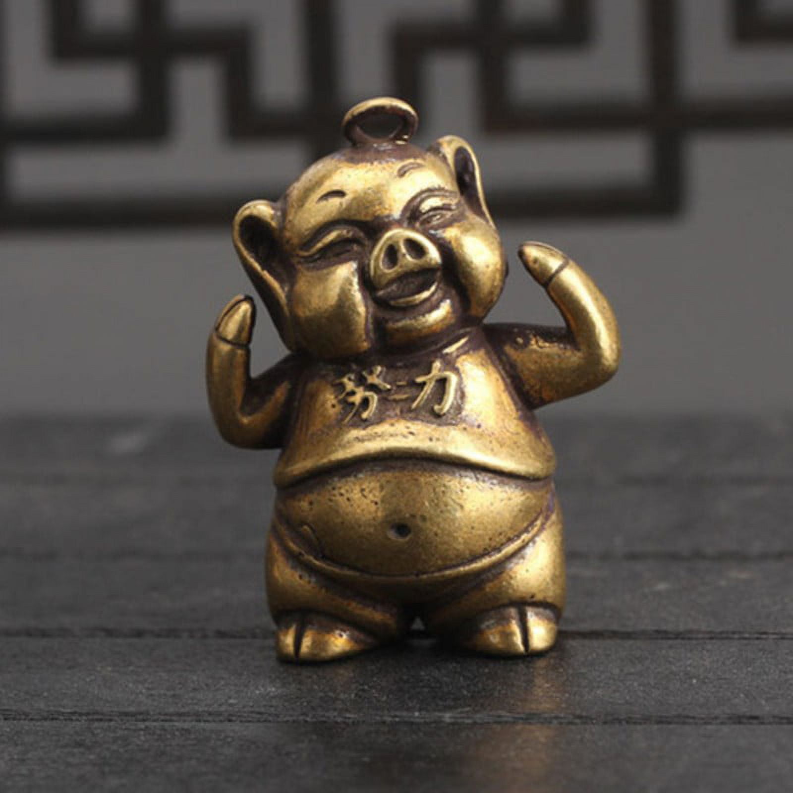 Copper Animal Statue Miniatures Figurines Ornament Tiger Rabbit Dragon ...