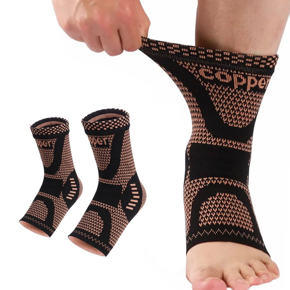 Copper Ankle Brace, Copper Infused Ankle Support Compression Sleeve for ...