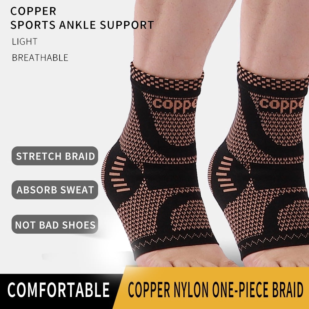 Copper Ankle Brace, Copper Infused Ankle Support Compression Sleeve for ...