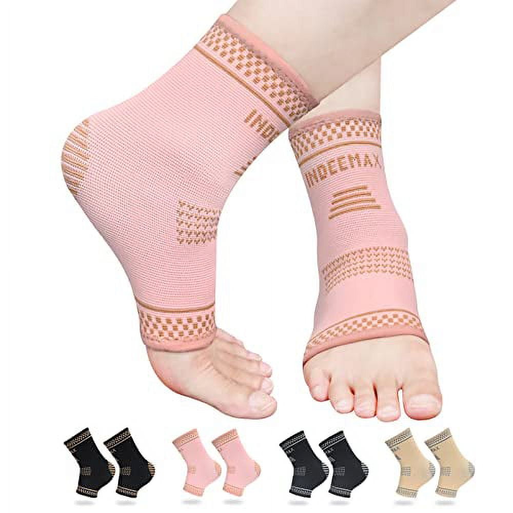 Copper Ankle Brace Set of 2, Copper Infused Compression Ankle Sleeve ...
