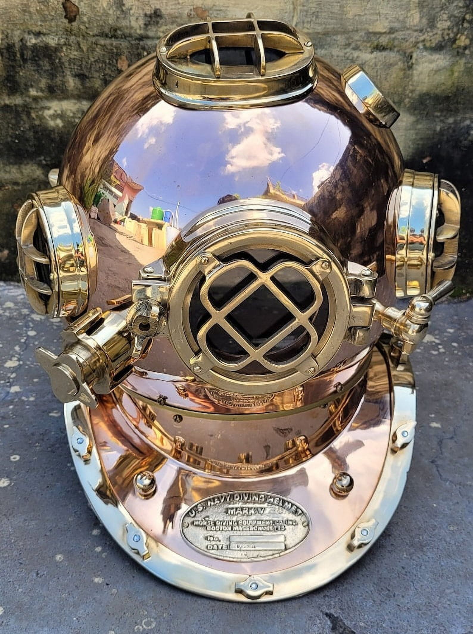 Copper Antique Scuba Diving Helmet | US Navy Mark V Divers Helmet ...