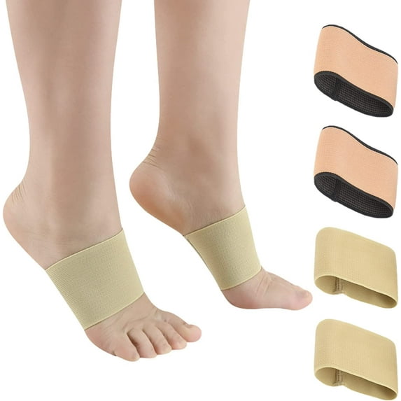 Copper Arch Support Sleeves 4-Pack, Foot Compression Bands for Heel ...