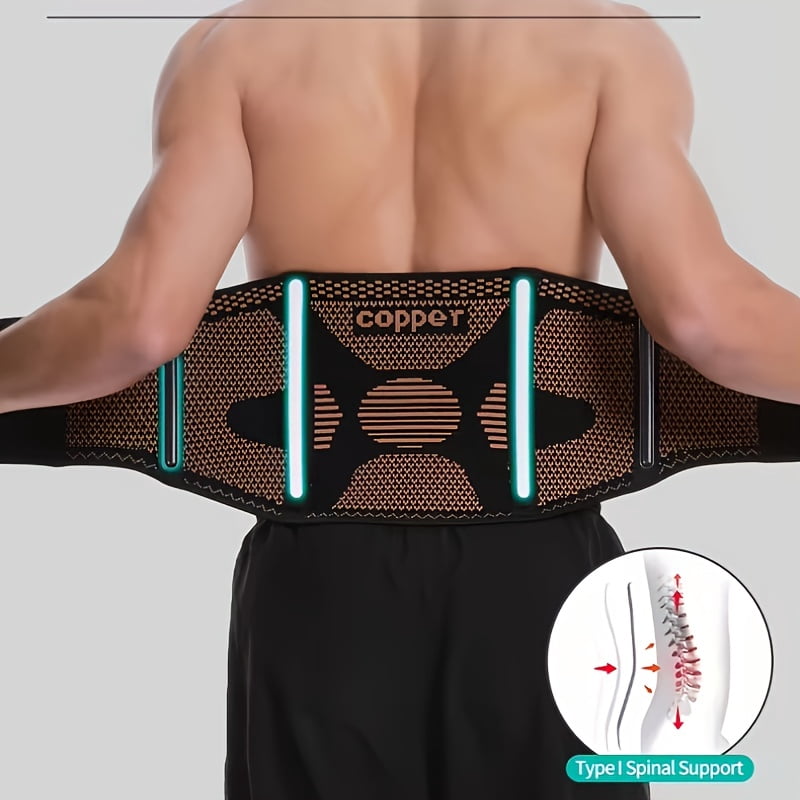Copper Back Braces for Lower Back Pain, Breathable Lumbar Support Belt ...