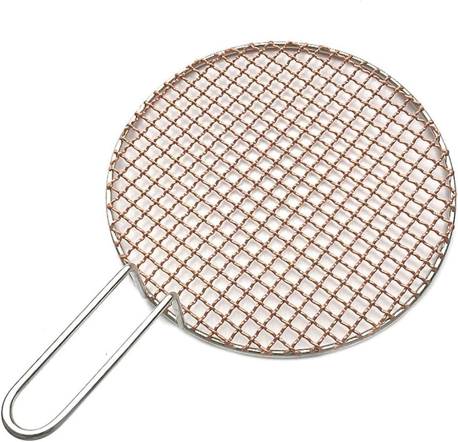 Copper Barbecue Grill Netting with Handle Round Barbecue Wire Mesh ...