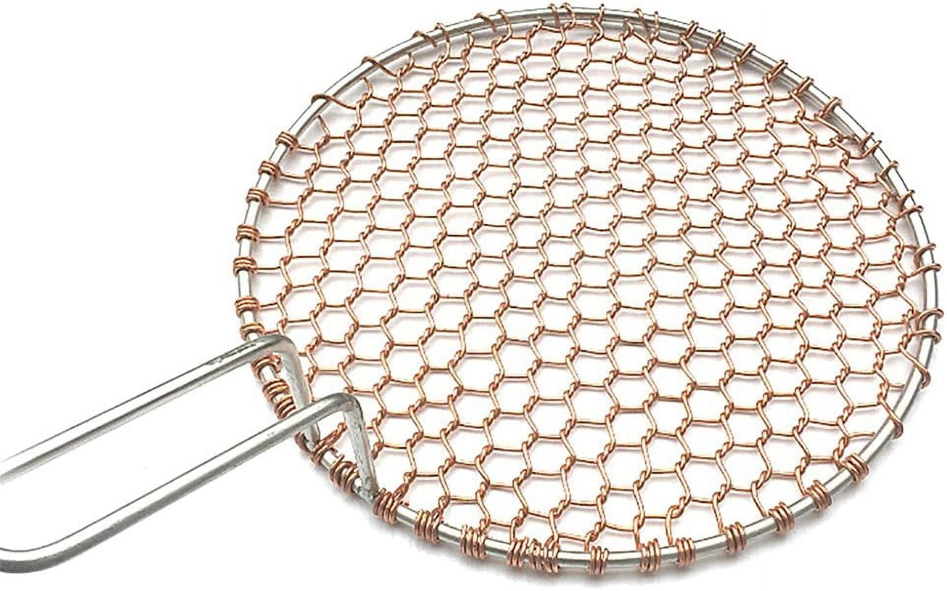 Copper Barbecue Grill Netting with Handle Round Barbecue Wire Mesh ...