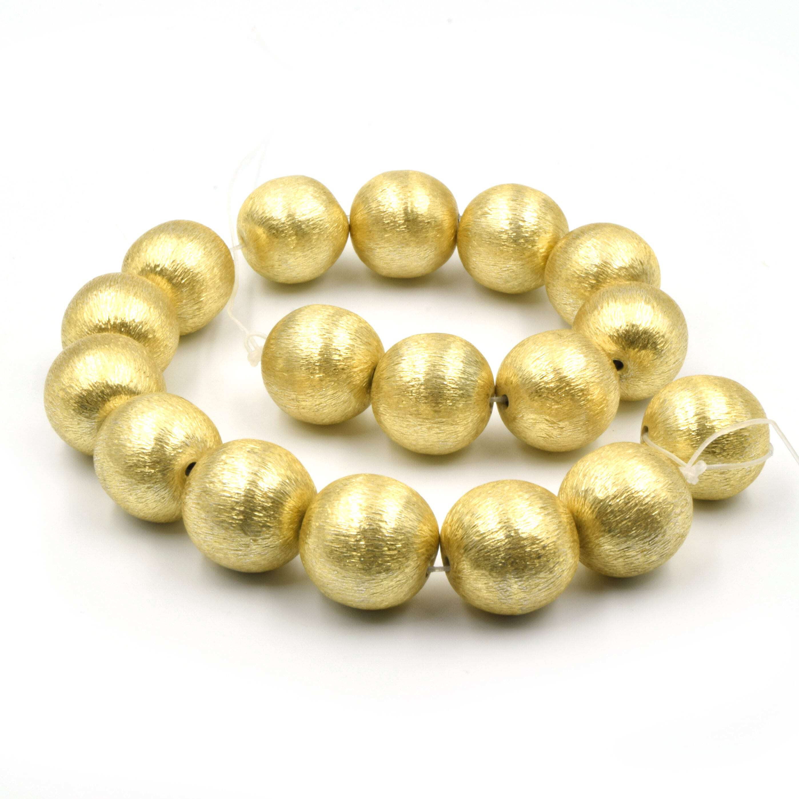 Copper Beads: Premium Gold Brushed Round Metal Beads in 6mm, 8mm, 10mm ...