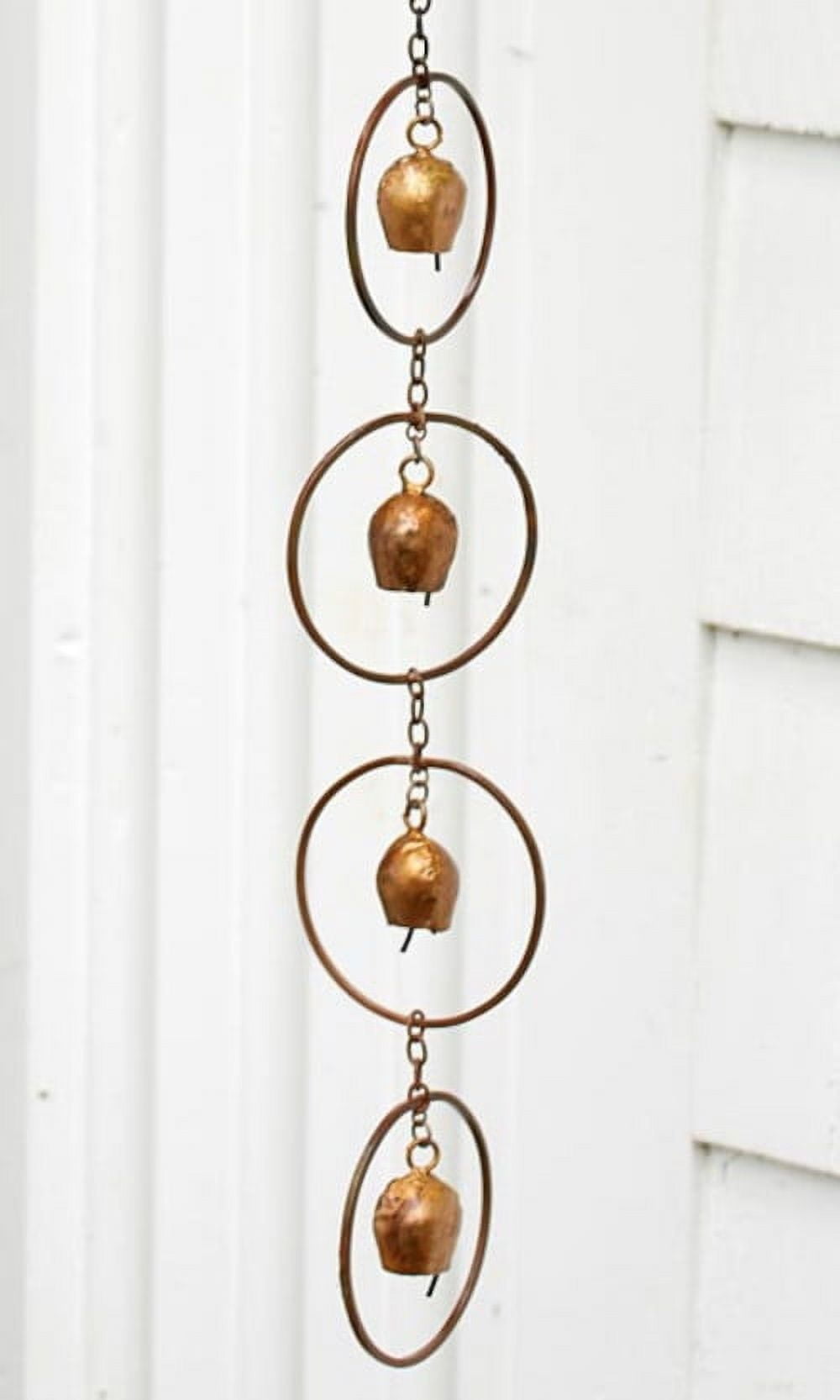 Copper Bell Rain Chain for Outdoors, Backyards, Patios and Lawns ...