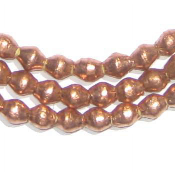 The Bead Chest Copper Bicone Beads - Full Strand of Ethiopian Metal ...