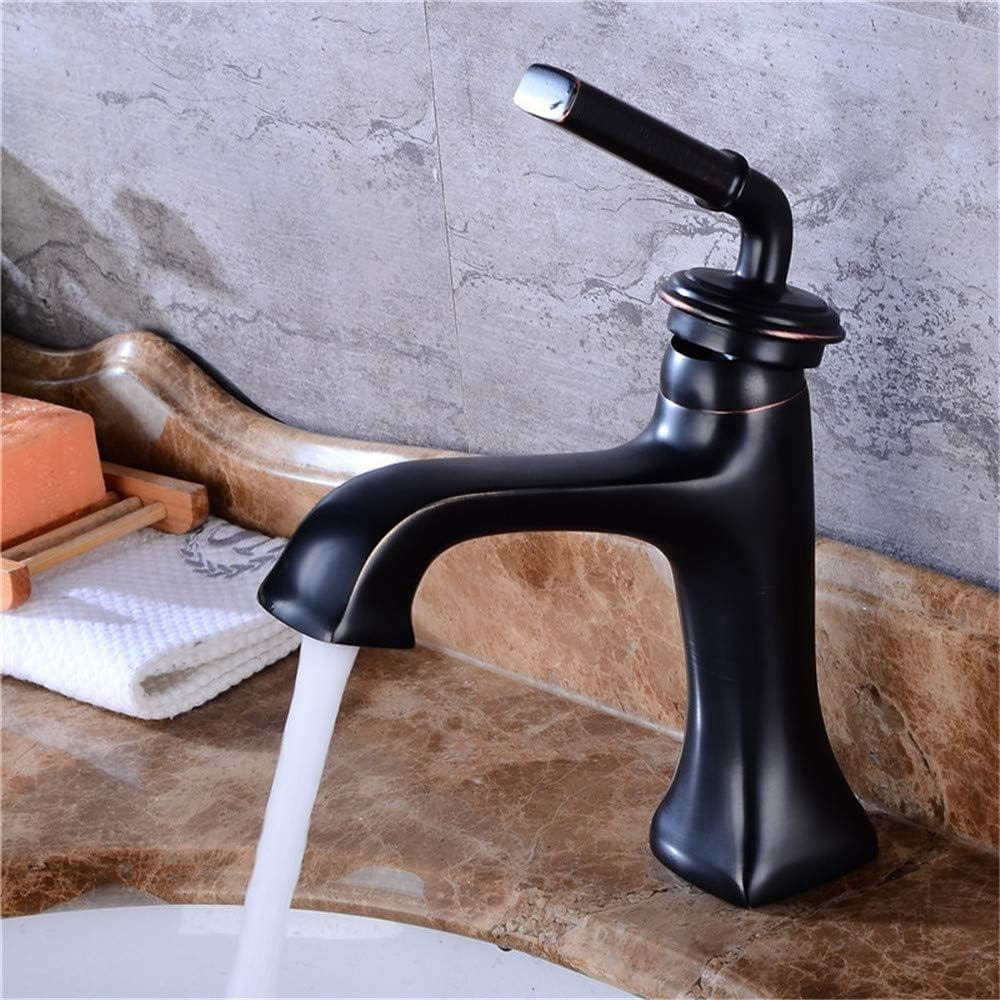 Copper Black Ancient Cold and Hot Water Mixer Face Basin Faucet Retro ...