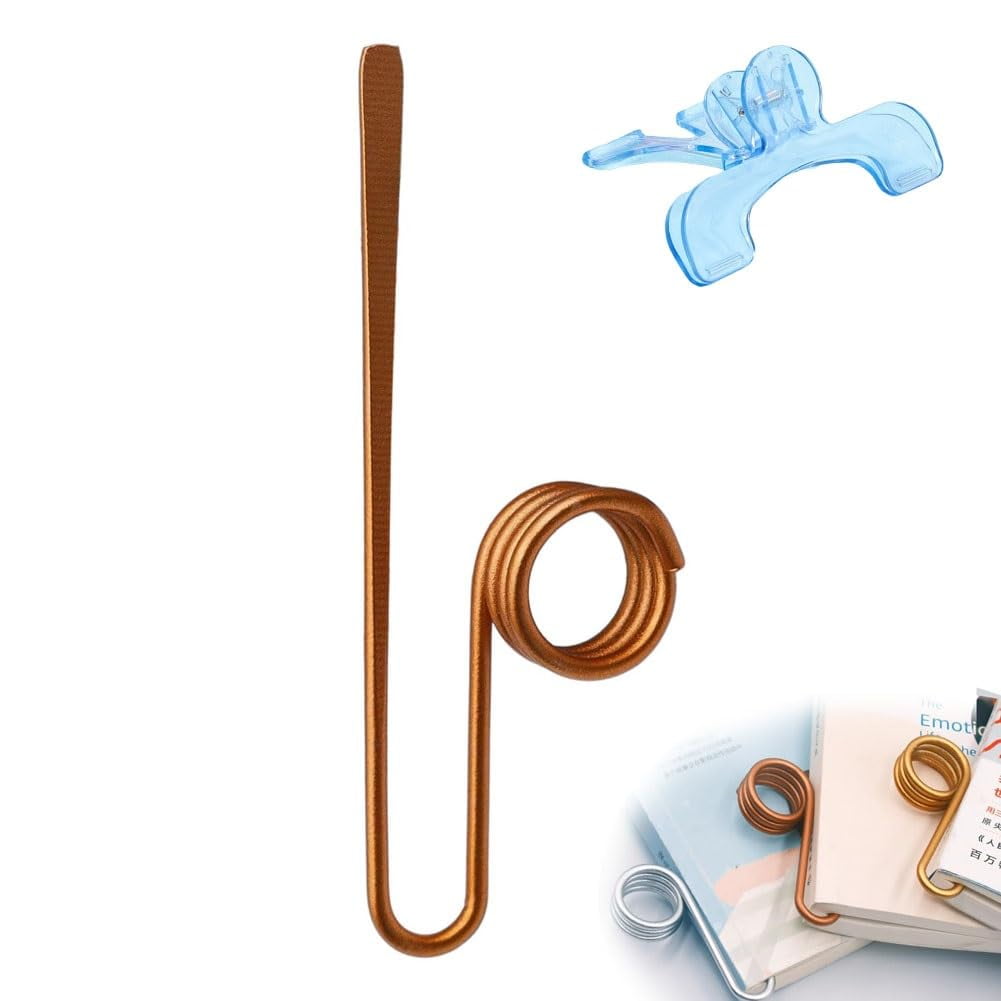 Copper Book Holder Ring Bookmark, Metal Thumb Book Clip for Reading ...