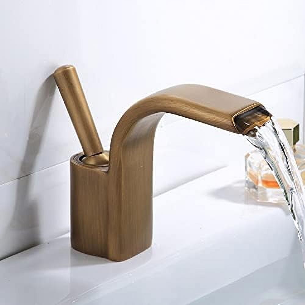 Copper Brass Bathroom Waterfall Mixer Tap Hot & Cold for Basin ...
