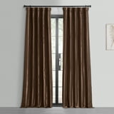 Copper Brown Block Drapes Blackout Faux Silk Taffeta Curtain, 50W X 96L ...