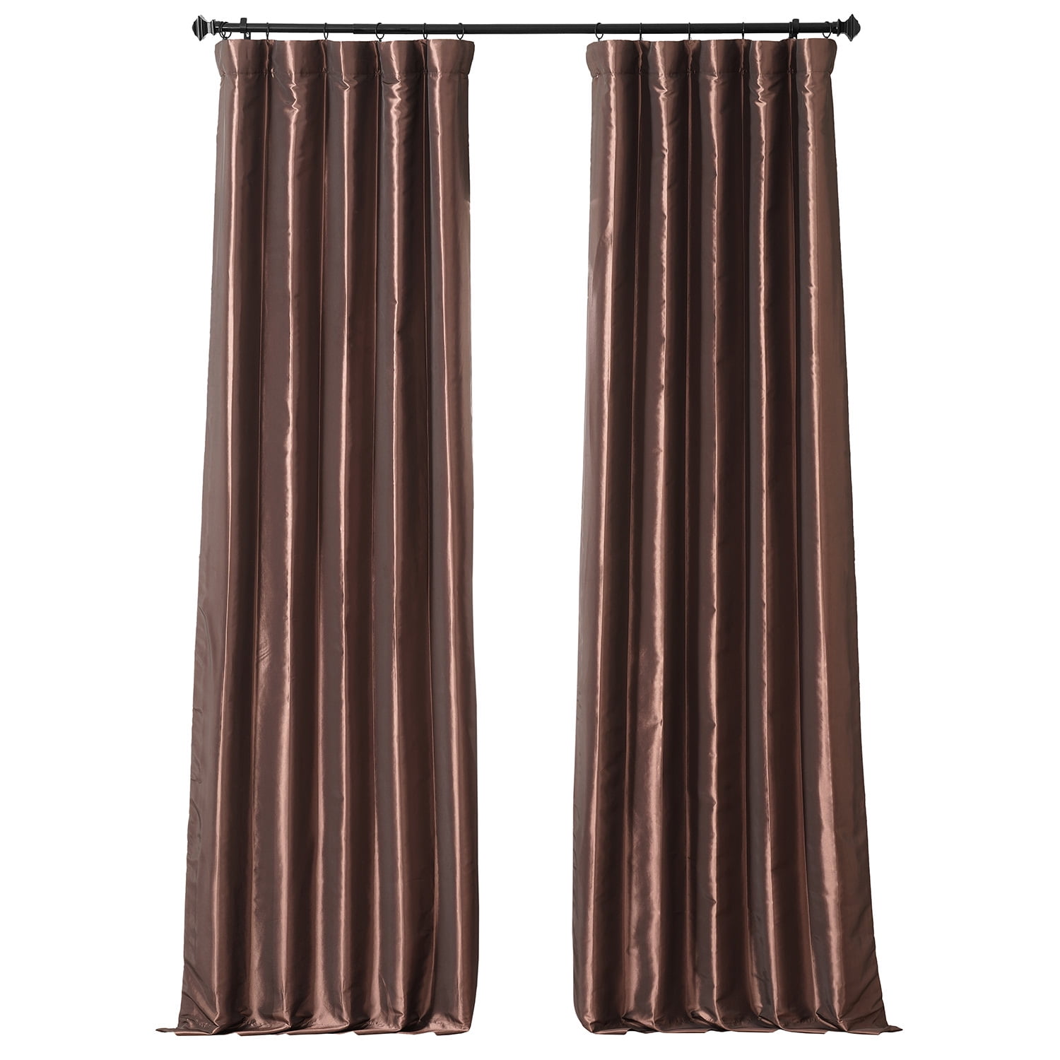 Copper Brown Faux Silk Taffeta Curtain (1 Panel), Copper Brown, 50W X ...