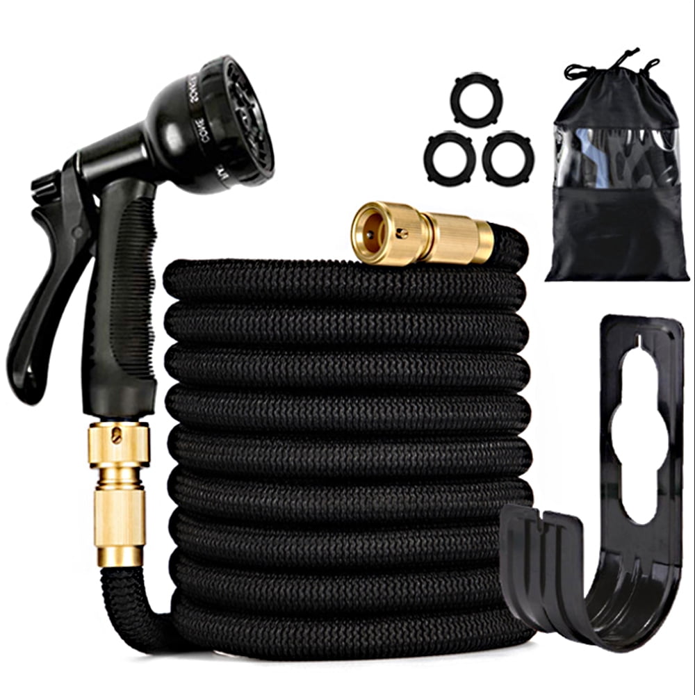 Copper Bullet Black Expandable Garden Hose w/10 Pattern Thumb Spray ...
