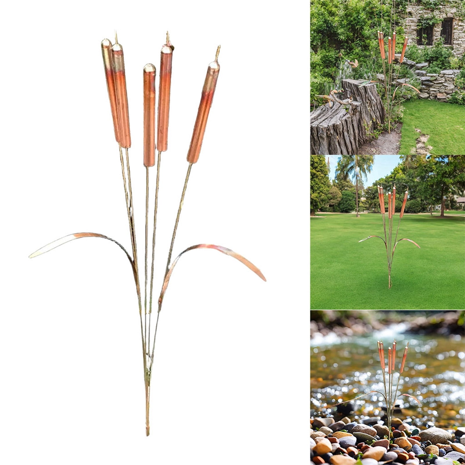 Copper Cattail Wind Chimes,Copper Cattail Windchimes Garden Art, 11in ...