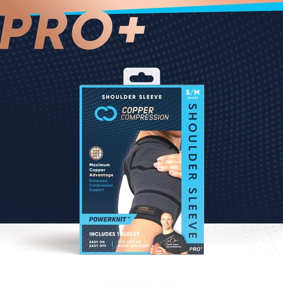Copper Compression PRO+ Powerknit Shoulder Sleeve for Sprains - Walmart.com