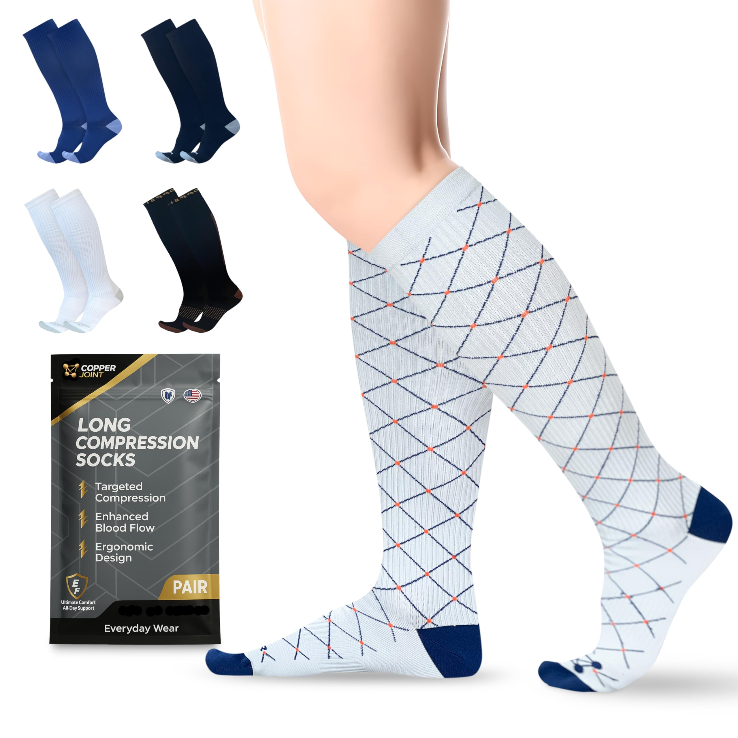 Copper Compression Socks for Men & Women (15–20 mmHg) – Knee High ...