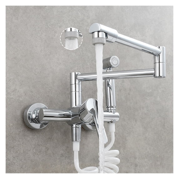 Copper Concealed Hot And Cold Basin Kitchen Faucet Foldable And ...
