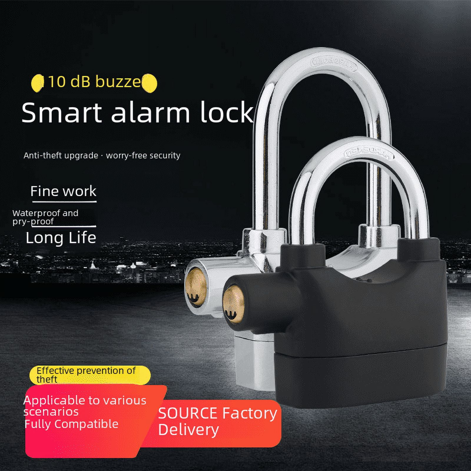 Copper Core Aluminum Alloy Alarm Lock Padlock Anti-Rust Anti-Theft ...
