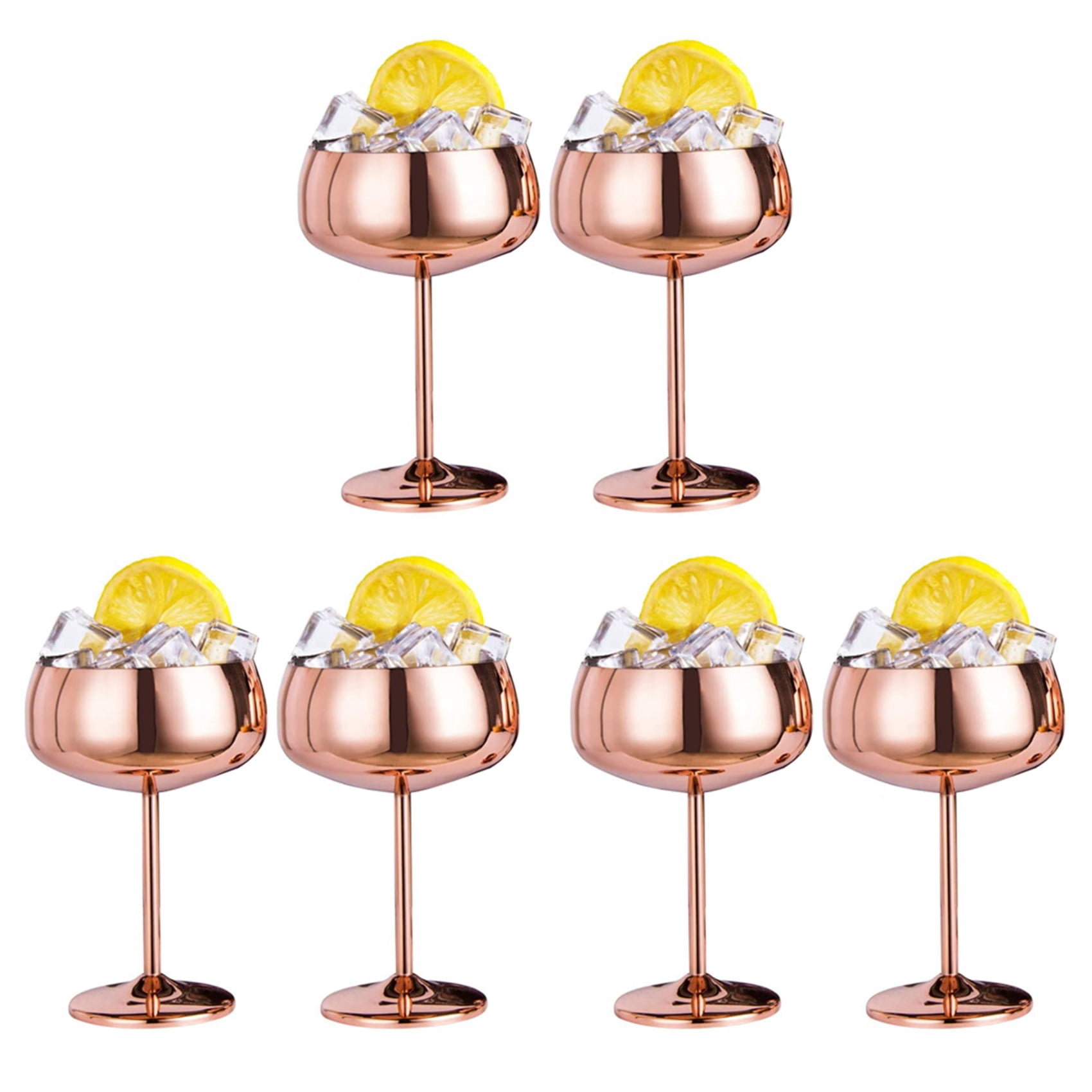 Copper Coupe Champagne Glasses Set of 6 Stainless Steel Vintage Martini ...