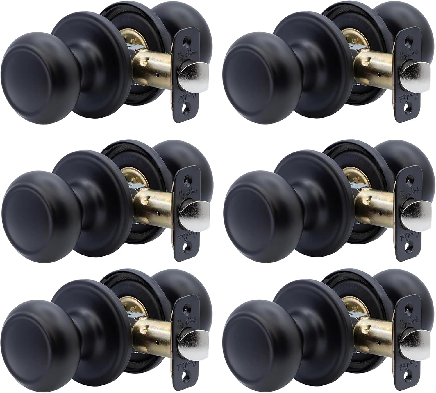 Copper Creek CK2020BC-6 Colonial Door Knob, Passage Function, 6 Pack ...