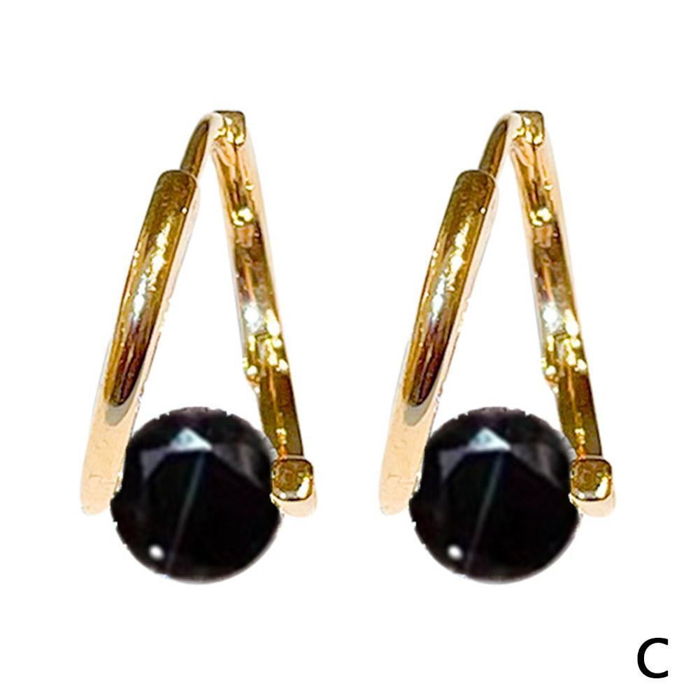 Copper Crystal Dangle Drop Earrings for Women, 1.5cm Size, Suitable for ...