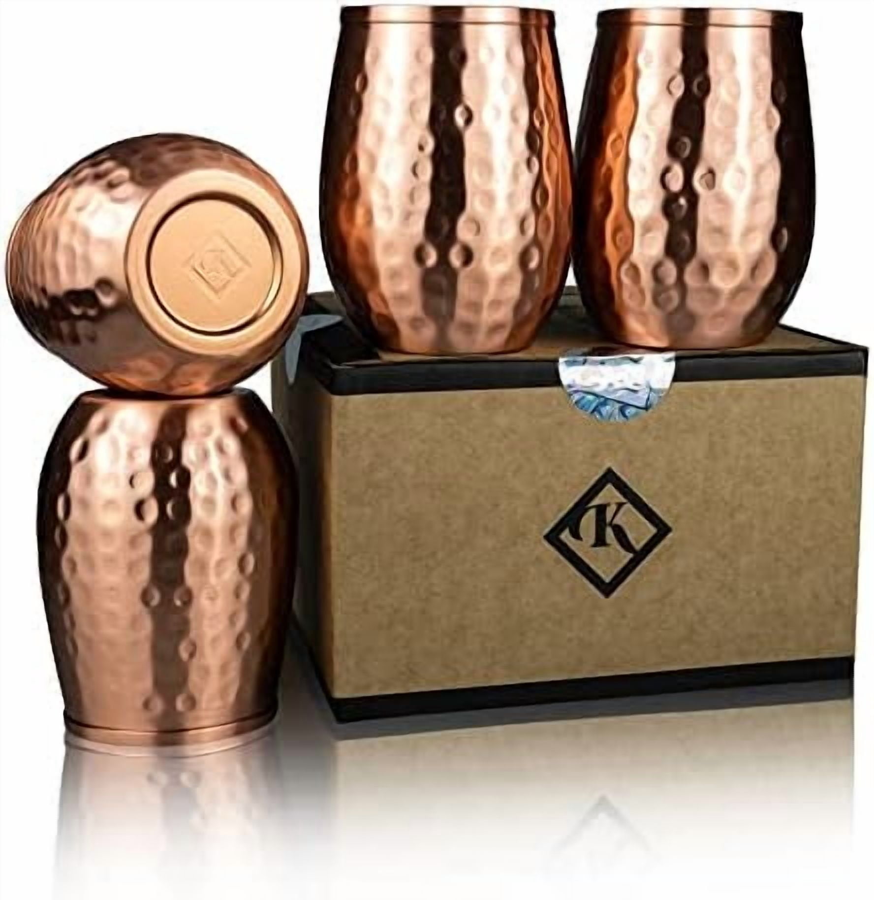 Copper Cups - 12 Oz set of 4 - A Unique Way To Enjoy Wine - The Perfect ...