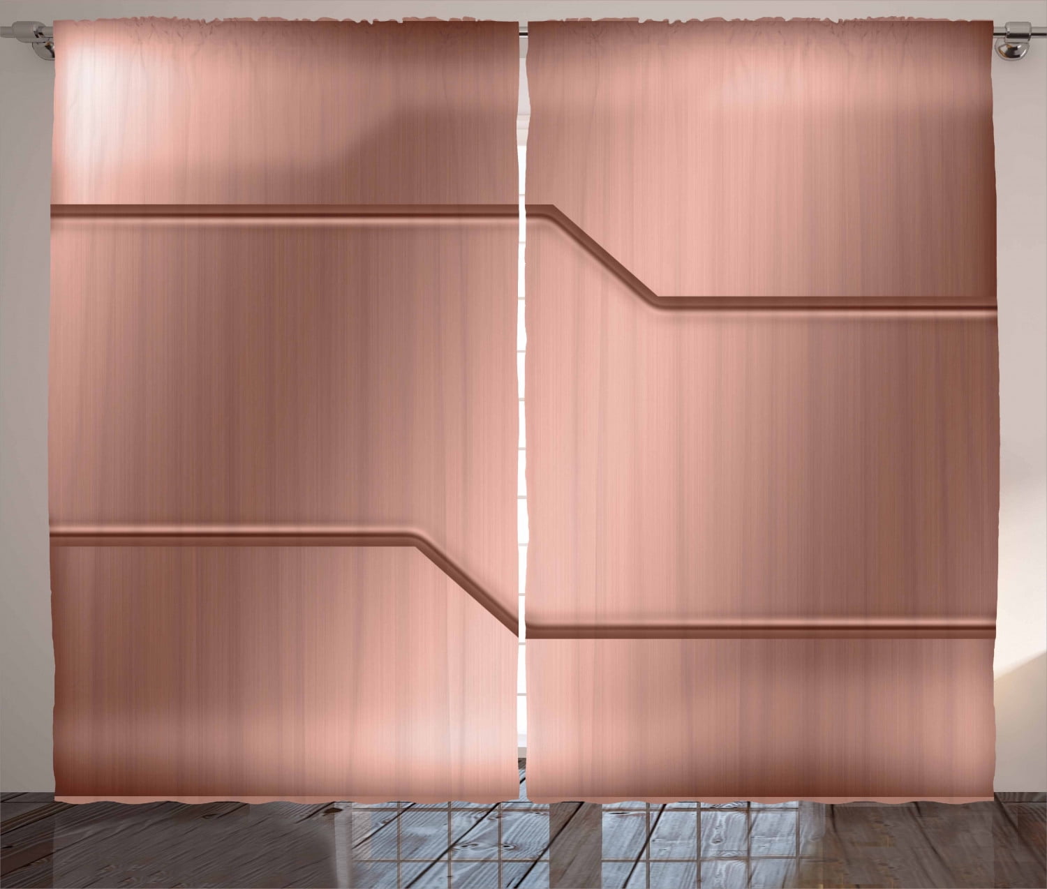 Ambesonne Industrial Curtains 2 Panel Set, Realistic Look Plate, 108" x ...