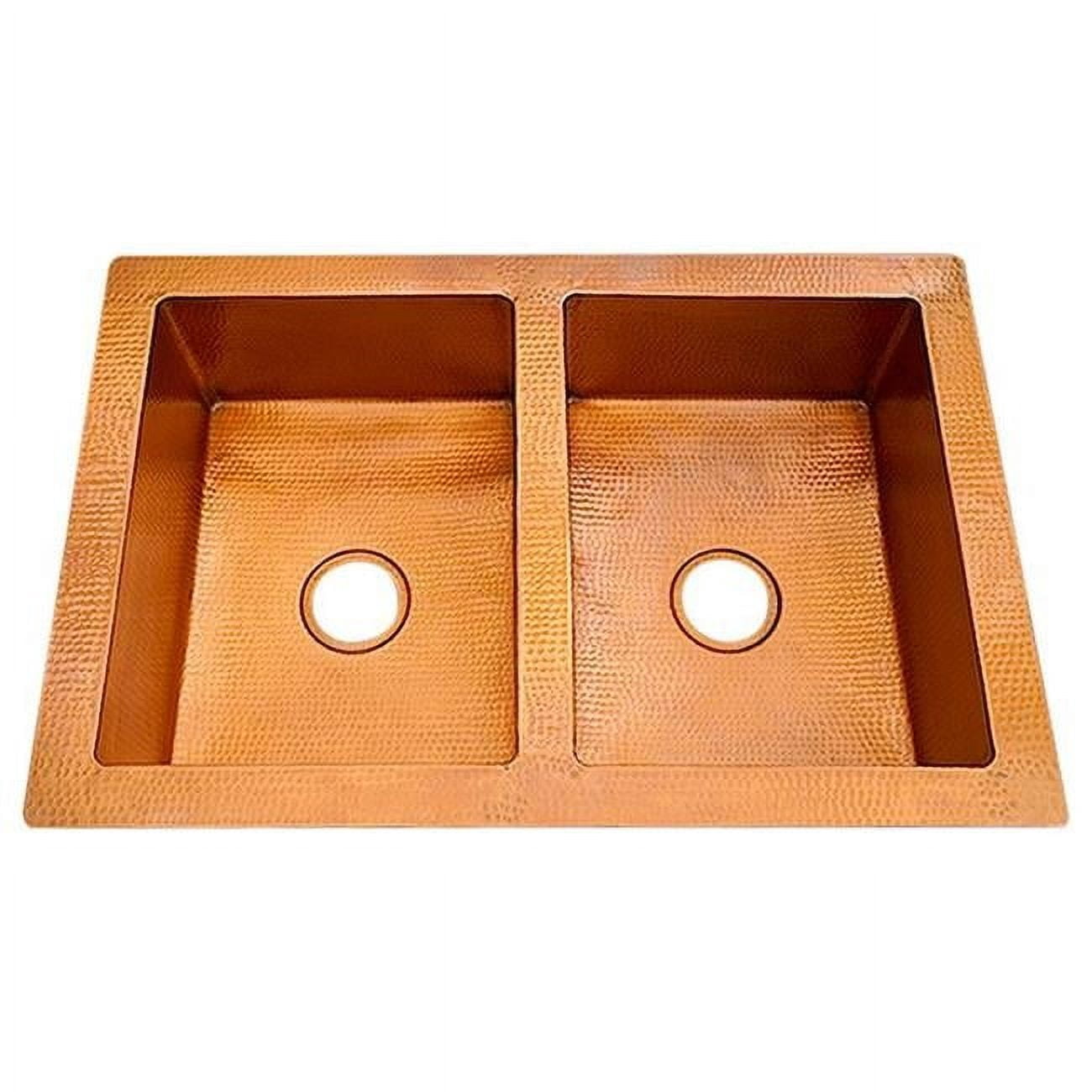 Copper Design CKS-50-50-36229-DB Copper 50-50 Kitchen Sink, Dark Brown ...