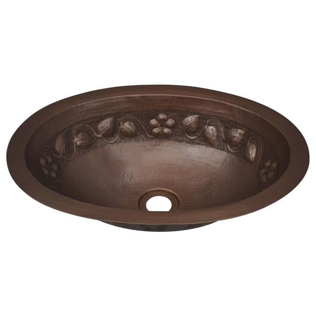 Copper Design COS-FW-17-FL-DL Copper Oval Bath Sink, Dark Light ...