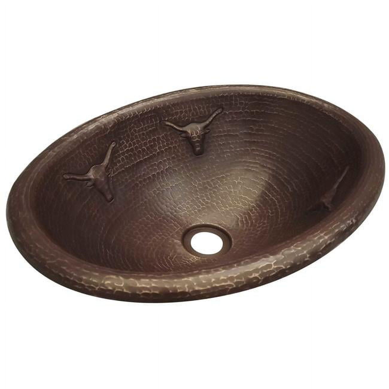 Copper Design COS-LO-19-RP-BR Copper Oval Bath Sink, Bright - Longhorn ...