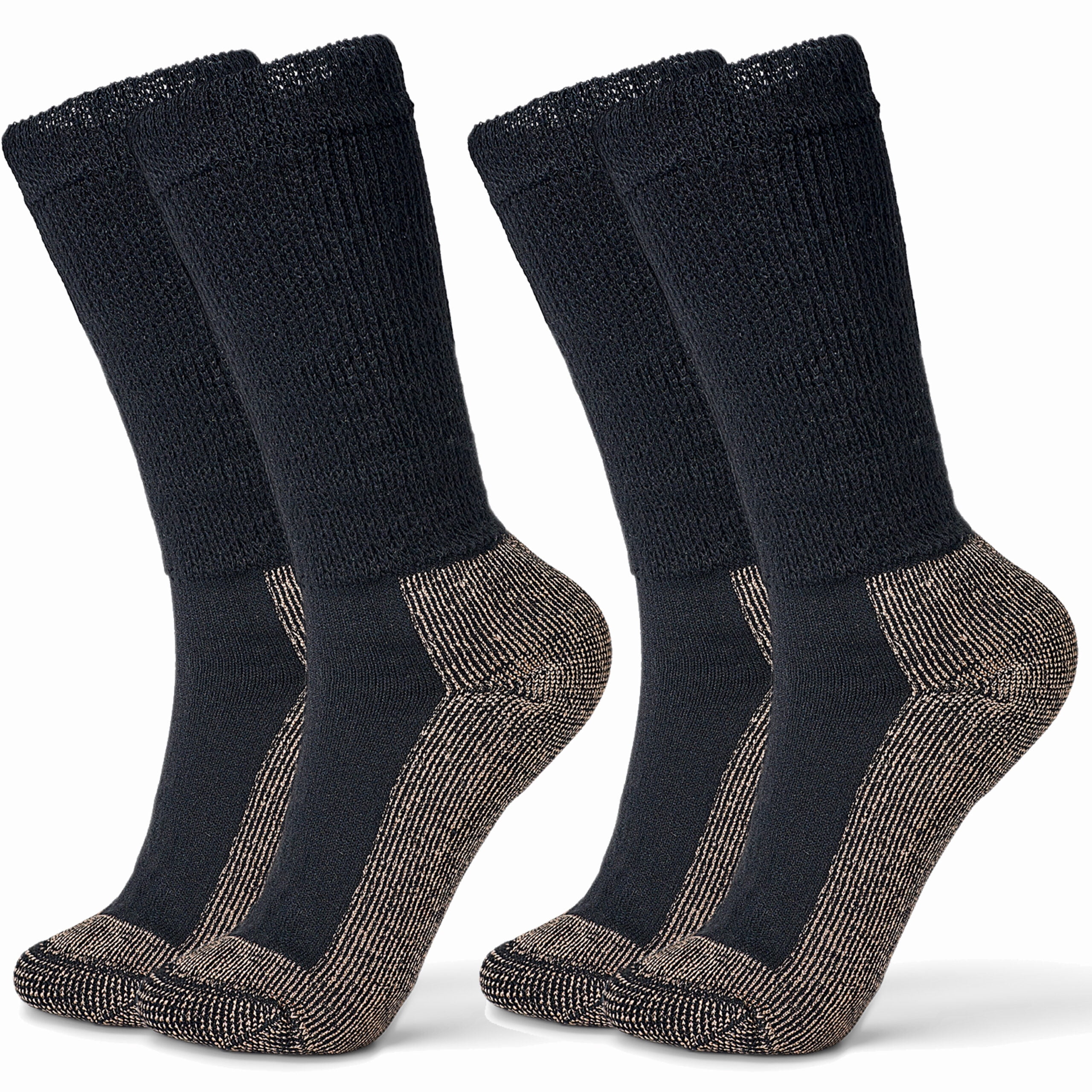 Copper Diabetic Sock - Crew - Black - 2 Pack- Large - Walmart.com