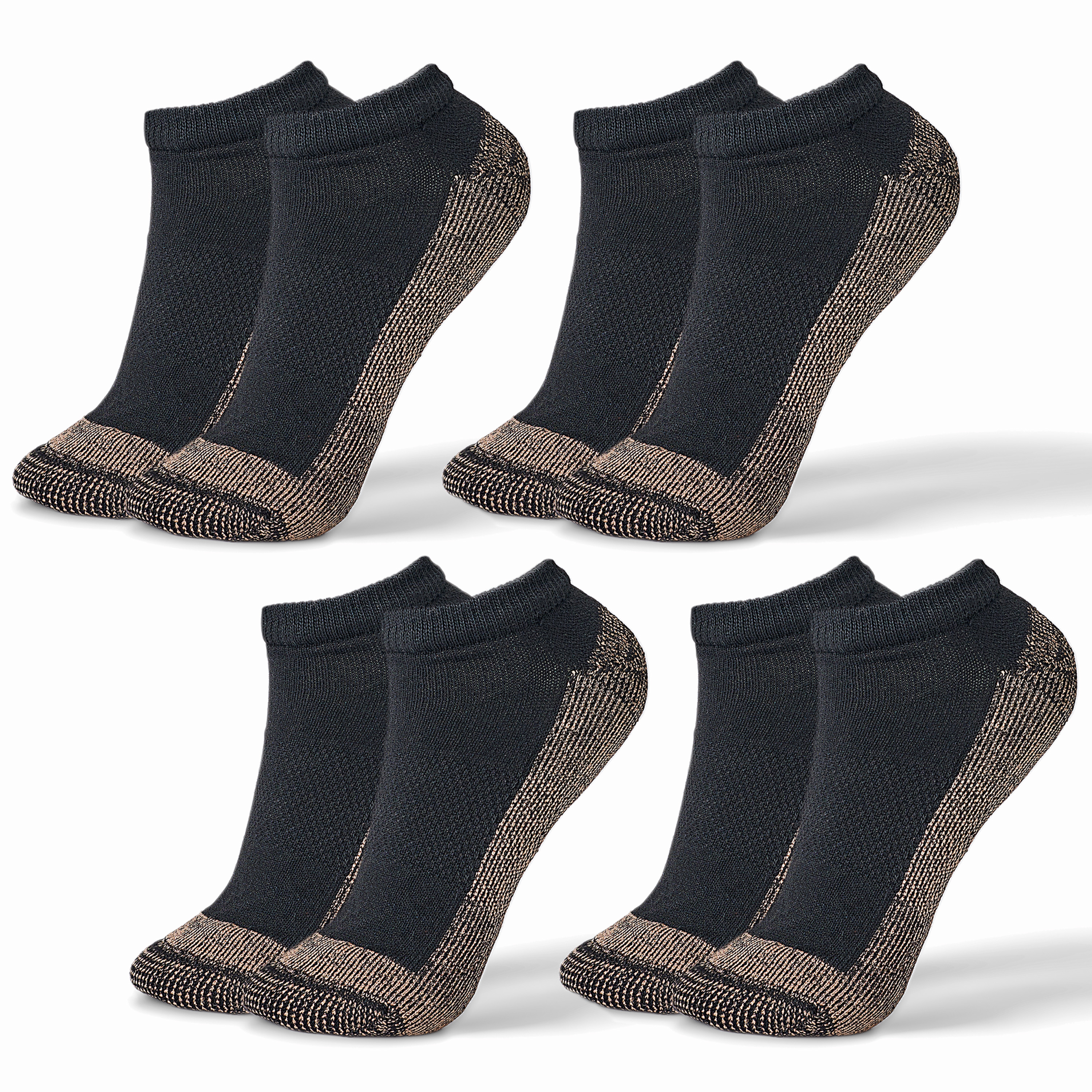 Copper Diabetic Sock - Low Cut - Black - 4 Pack - Large - Walmart.com