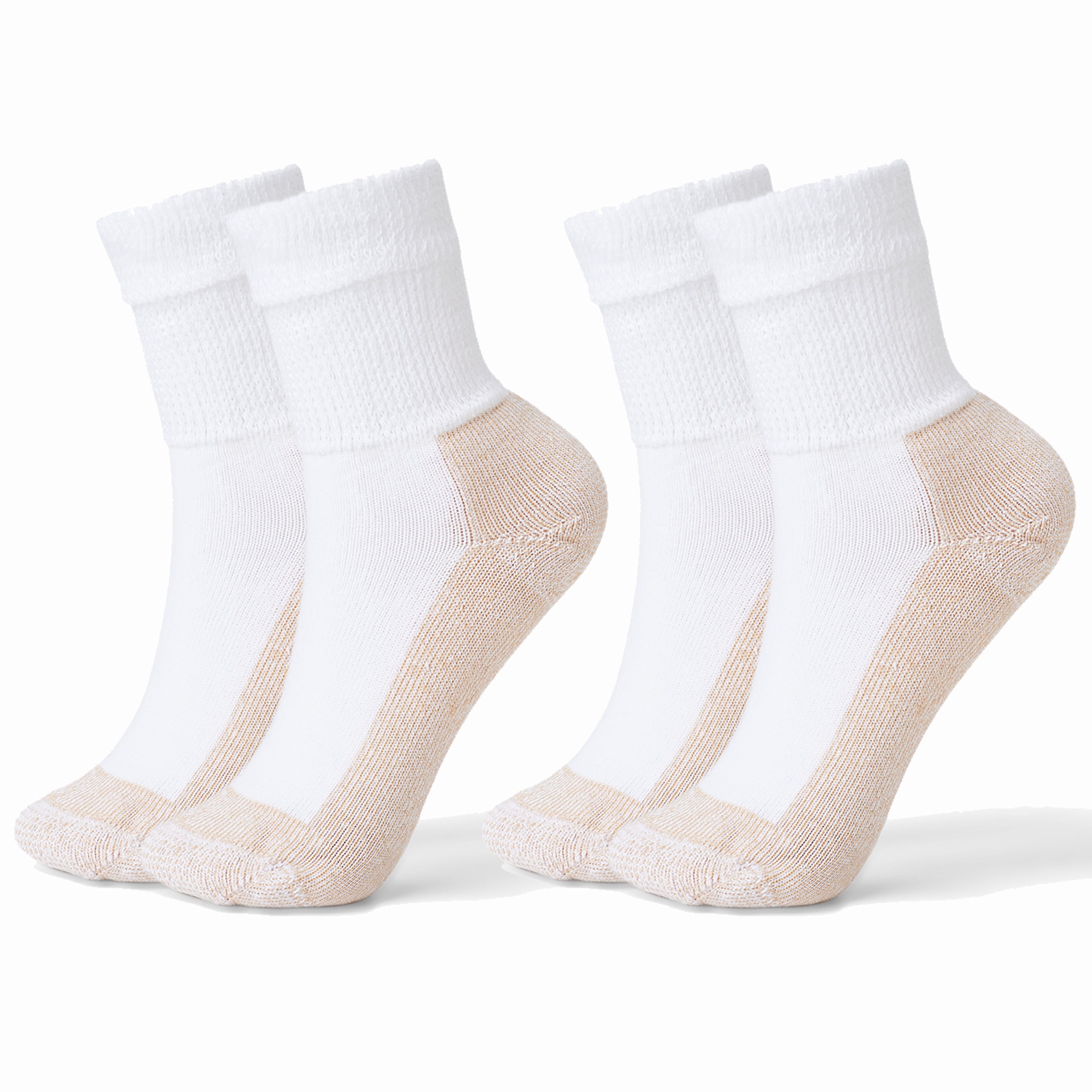 Copper Diabetic Sock - Quarter Crew - White - 2 Pack - Small - Walmart.com