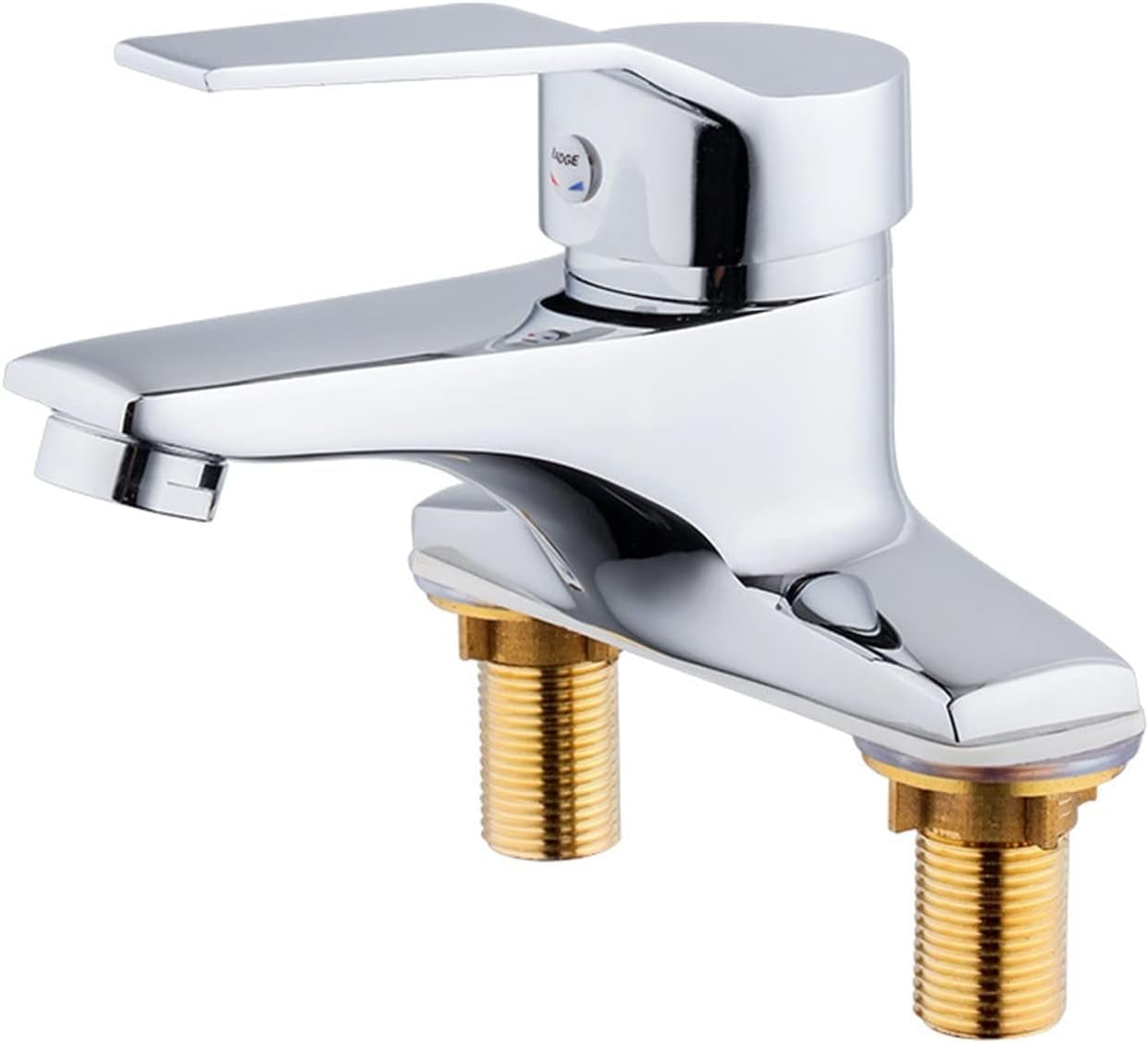 Copper Double Hole Installation Bathroom washbasin Faucet hot and Cold ...