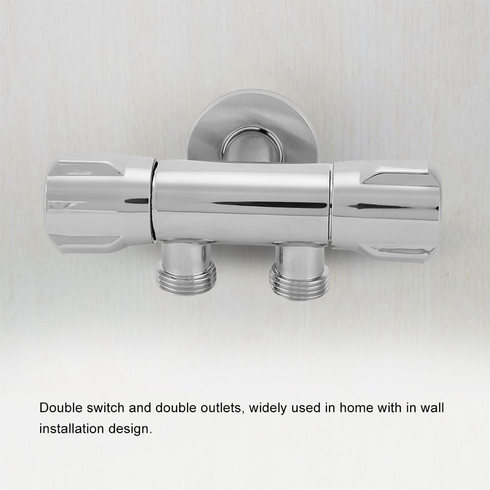 Copper Double Switch Outlet Angle Valve Toilet Bidet Shower Faucet ...