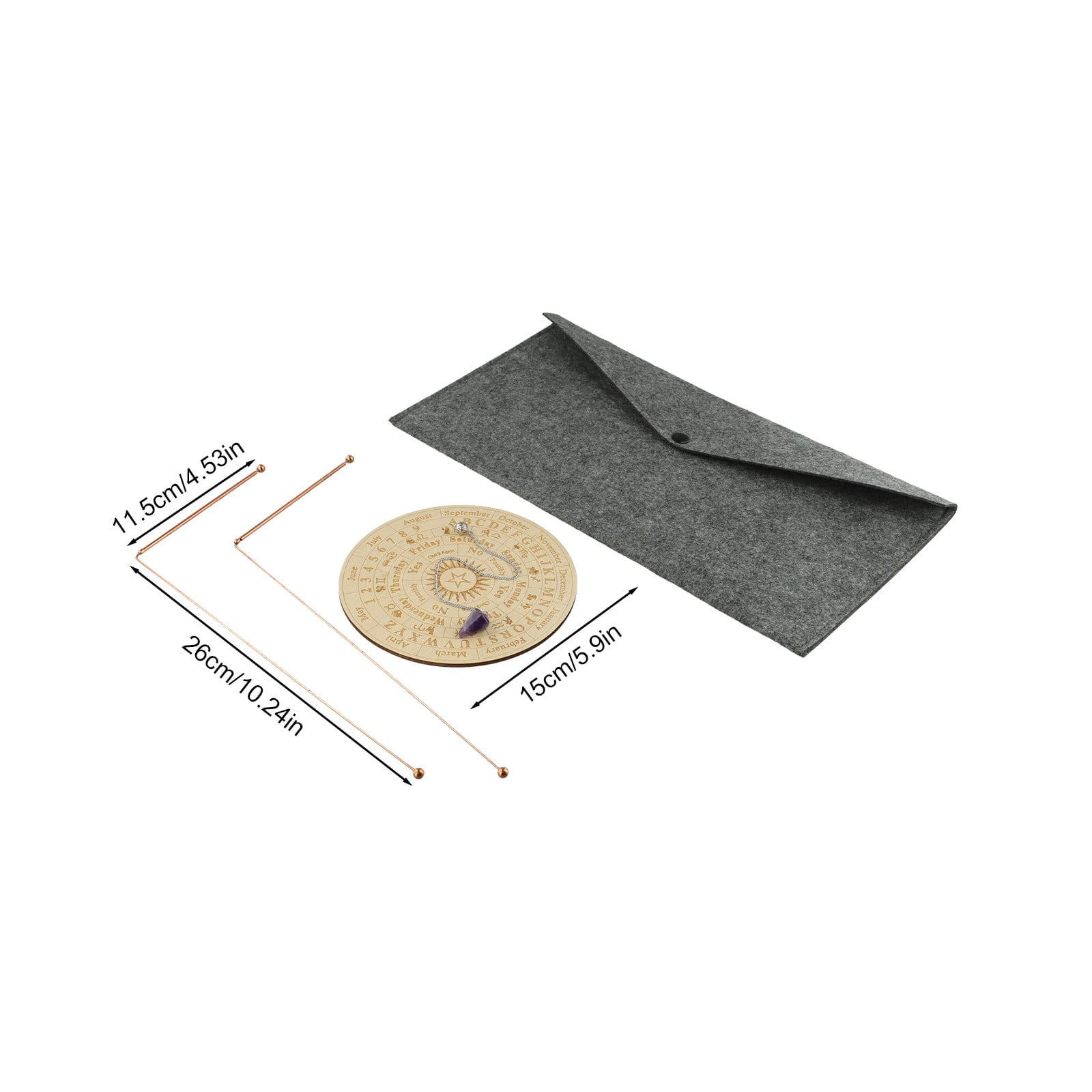 Copper Dowsing Rods Kit with Pendant and Mat for Water and Mineral ...