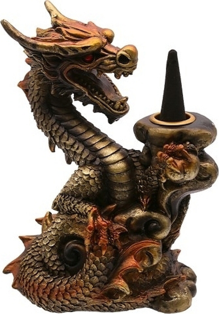 Copper Dragon Backflow Incense Cone Burner [Copper - 6"T x 4"L x 3.5"D ...