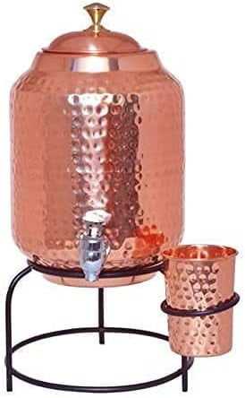 Copper Drinkware Set - Copper Water Pot 5 Liter With 2 Glass Copper ...