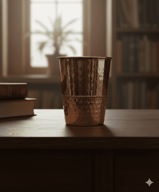 Copper Half Hammered Half Plain Moscow Mule Tumbler Drinking Water ...