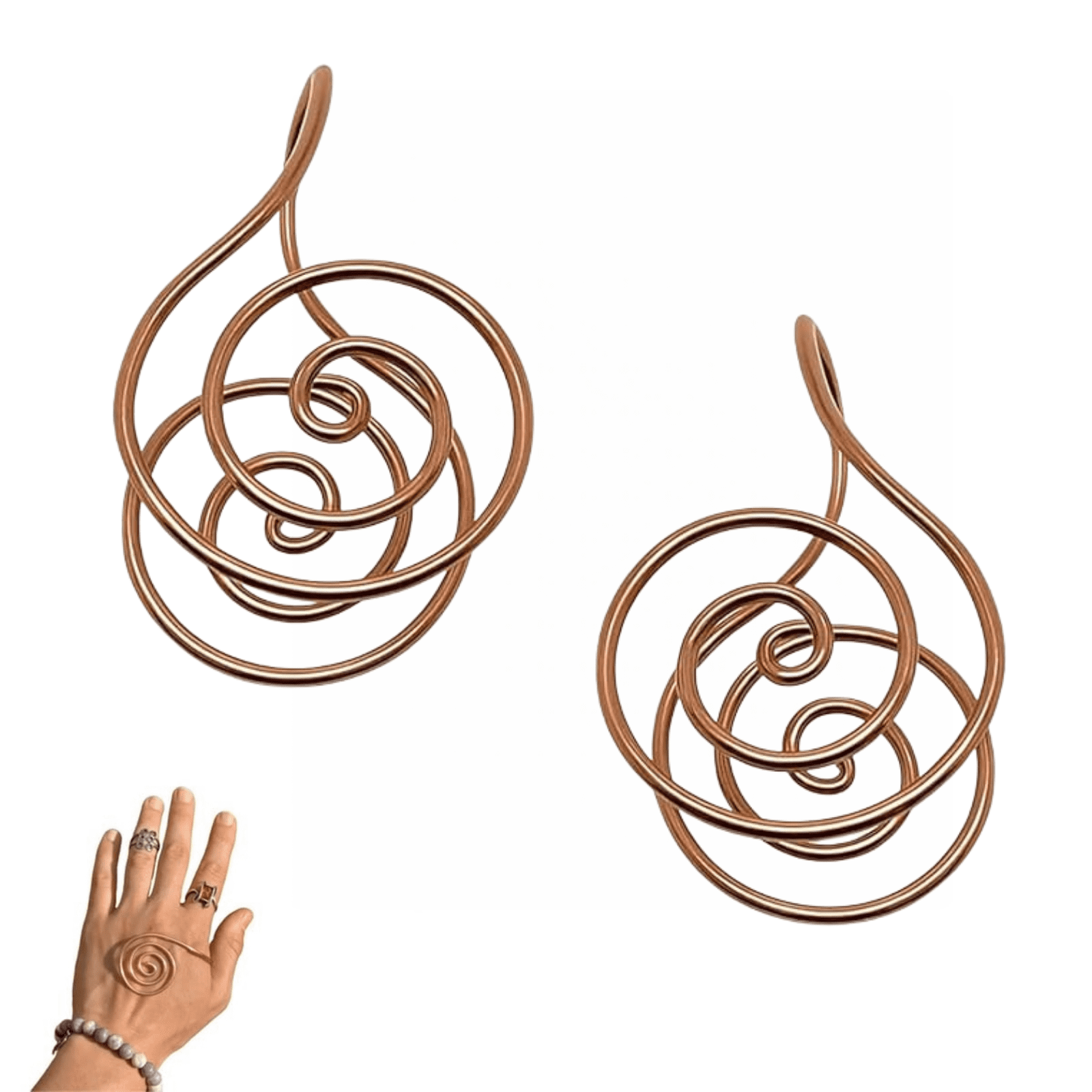 Copper Energy Spiral Hand Rings –Copper Palm Ring Reiki Spiral Hand ...