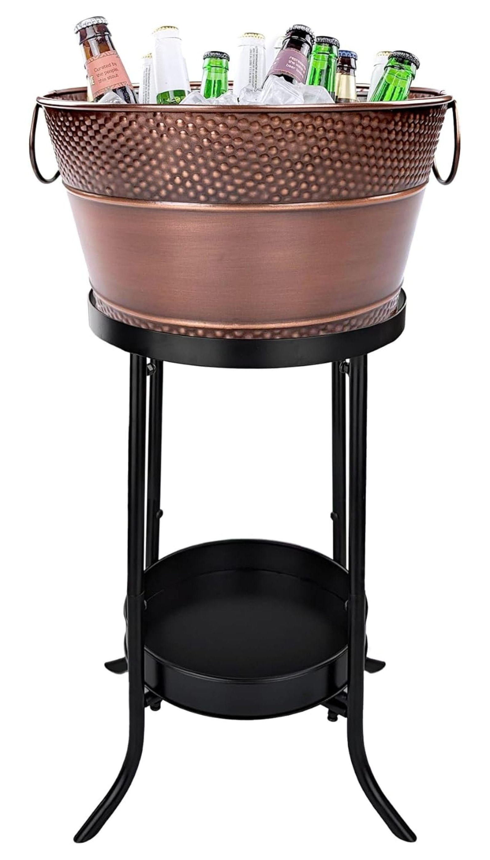 Copper Finish Drink Bucket with Stand for Parties (15-QT) - Beverage ...