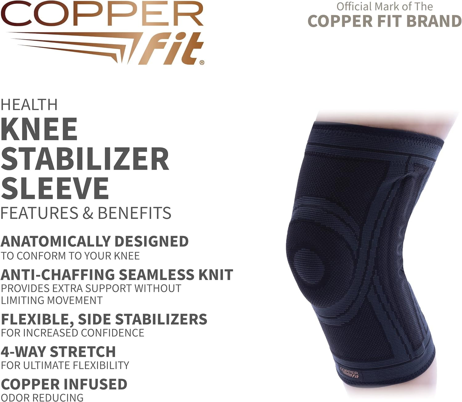 Copper Fit Health Knee Stabilizer Sleeve, Large/X-Large - Walmart.com