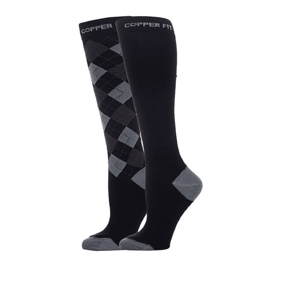 Copper Fit™ Men's Argyle Compression Socks 2-pack Black S/M - Walmart.com