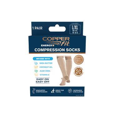 Copper Fit® ENERGY Compression Socks, Easy On/Off, For Men & Women ...