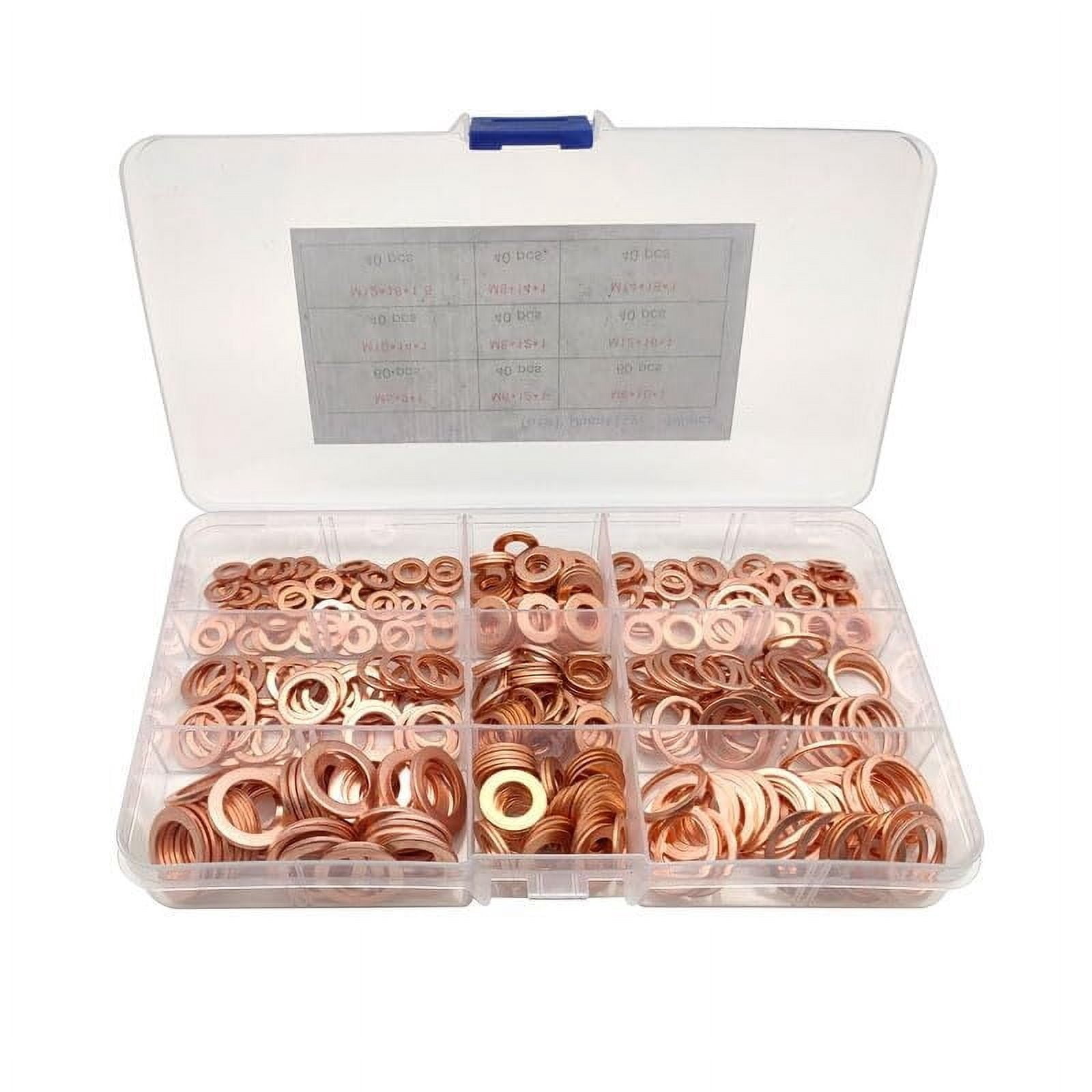 Copper Flat Washer M5 M6 M8 M10 M12 M14 400Pcs Gasket Nut and Bolt Set ...